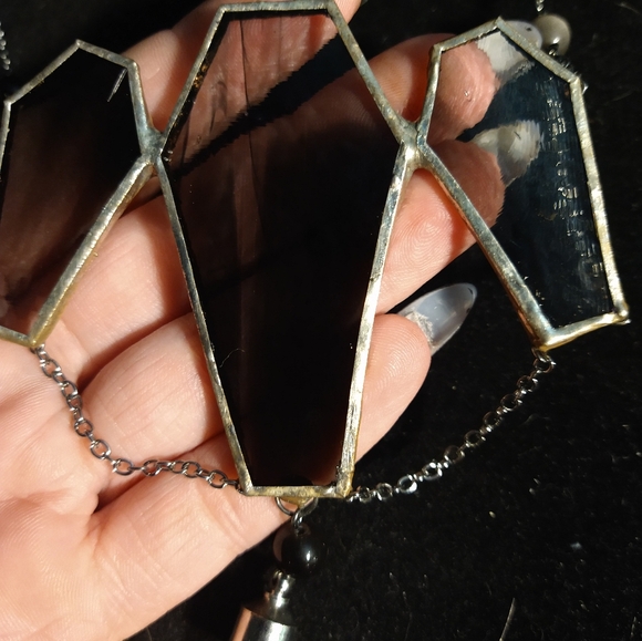 Gothic Gargoyle | Jewelry | Triple Coffin Vial Stained Glass Necklace ...